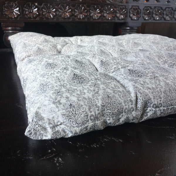 Gray Brocade fabric Chair Cushion – Tara Design