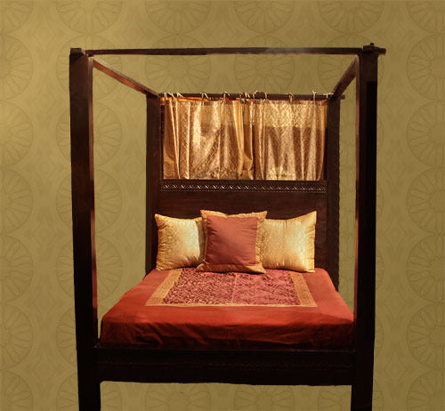 Indian Mediterranean and Spanish style Canopy Bed - Tara Design
