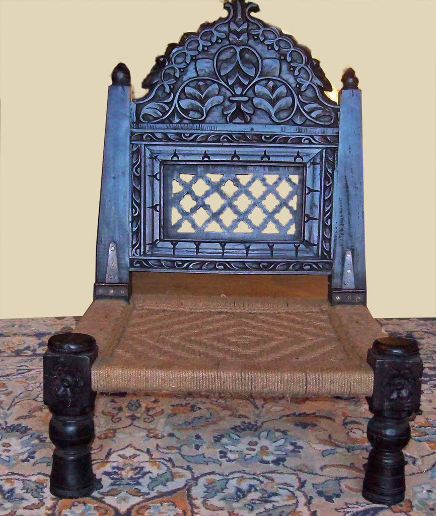 Carved Wood Pidda Chair- Indian Inspired Furniture- Folding Chair-Tara ...