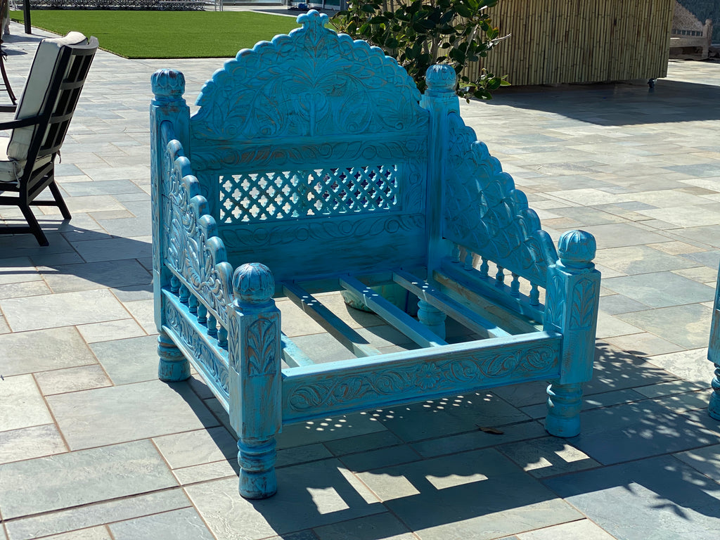 Turquoise Single arch Jhula Seating 30" x 30" – Tara Design