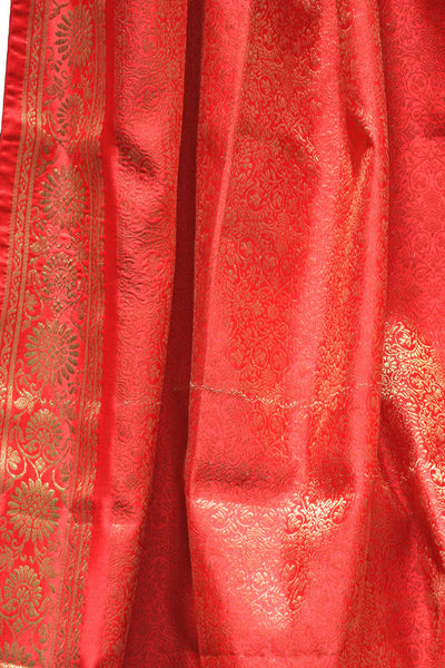 Red Sari Curtain Raj Fabric - Decorative Drapes & Window treatments ...